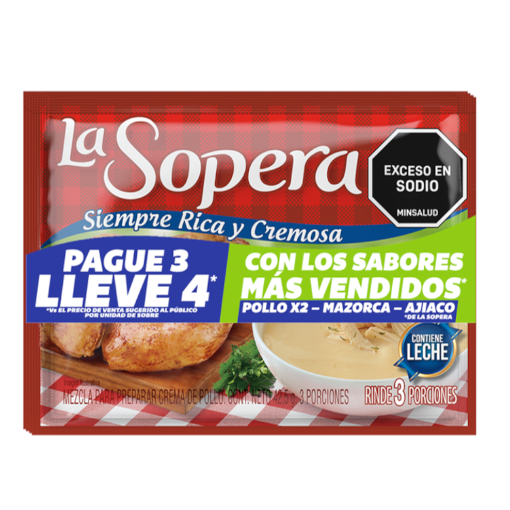 Crema La Sopera Pollo X2 Mazorca Y Ajiaco Pague 3 LLeve 4 | SuperBooM